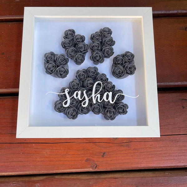 Dog Paw Print Shadow Box - Etsy
