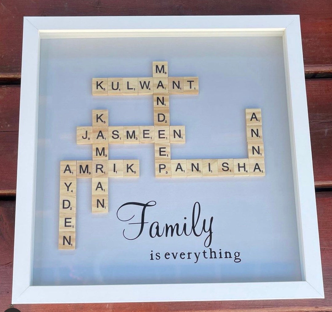 Family is Everything Scrabble Frame | Custom Scrabble Box ...