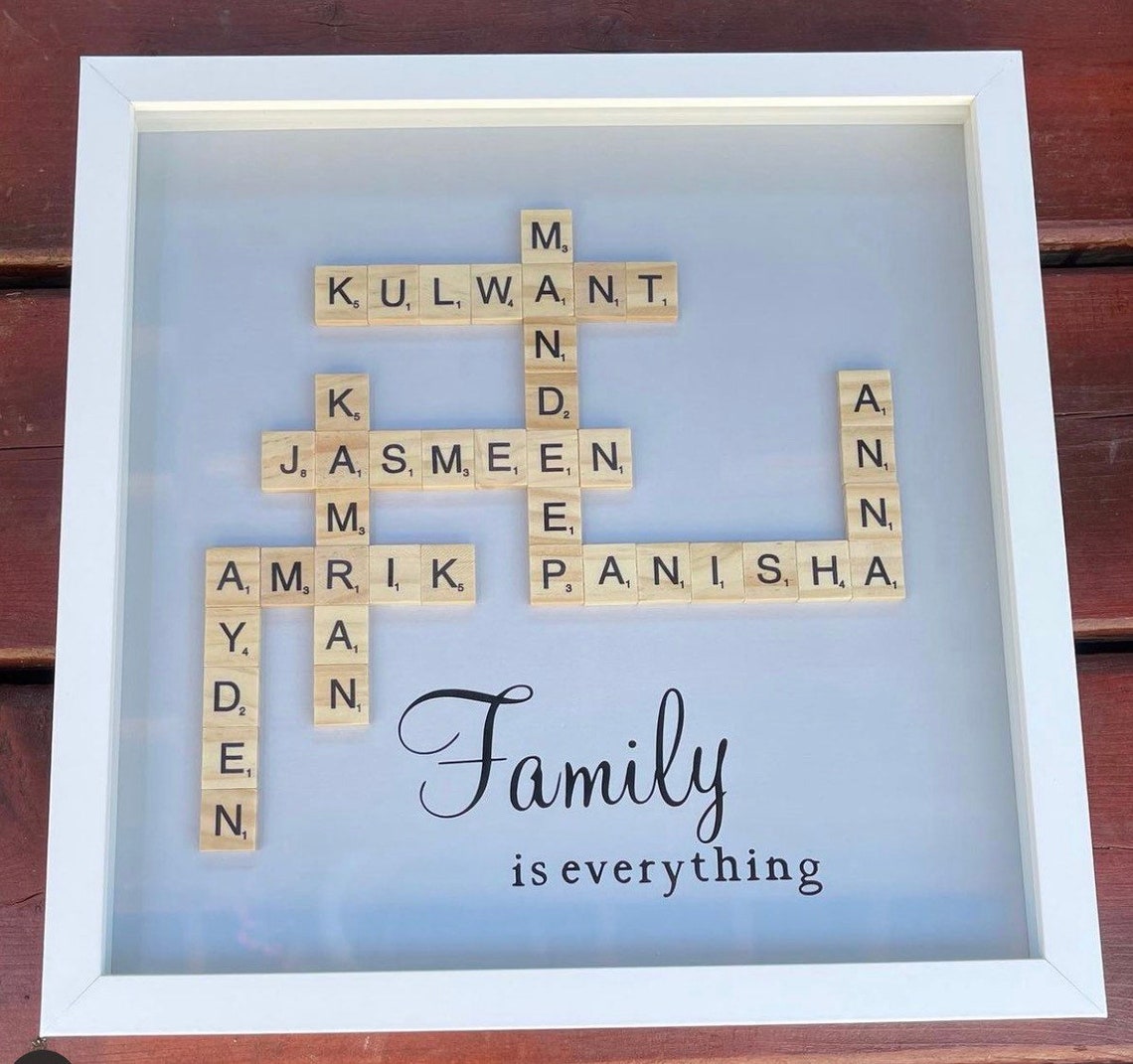 Family is Everything Scrabble Frame Custom Scrabble Box - Etsy
