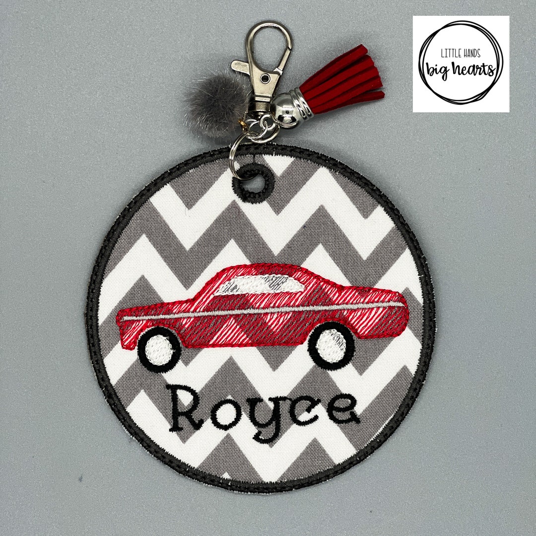 Vintage Race Car Bag Tag | Back to School Supplies | Kids Lunch Box ...