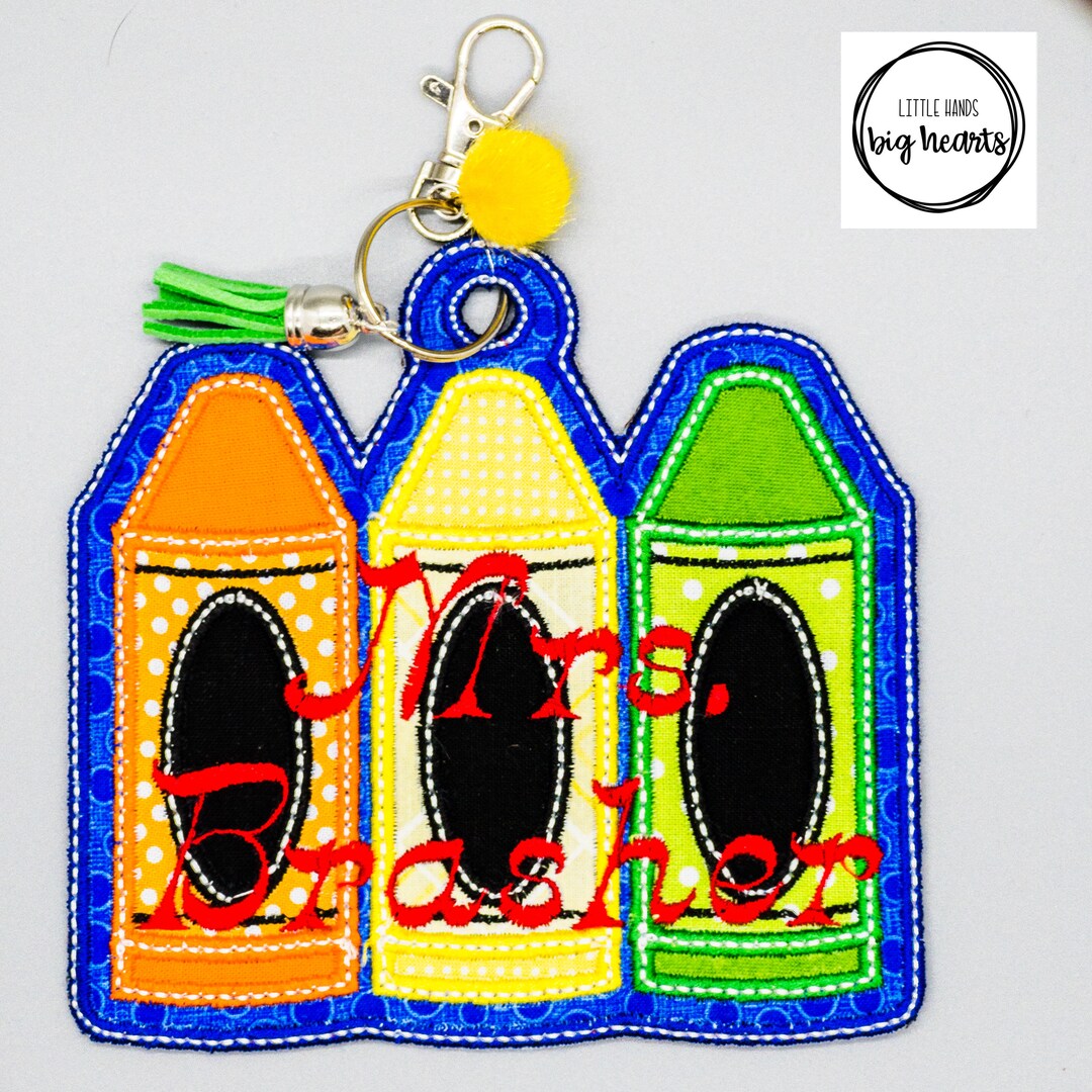 Crayon Bag Tag | Back to School Supplies | Teacher Gift | Bag Name Tag ...
