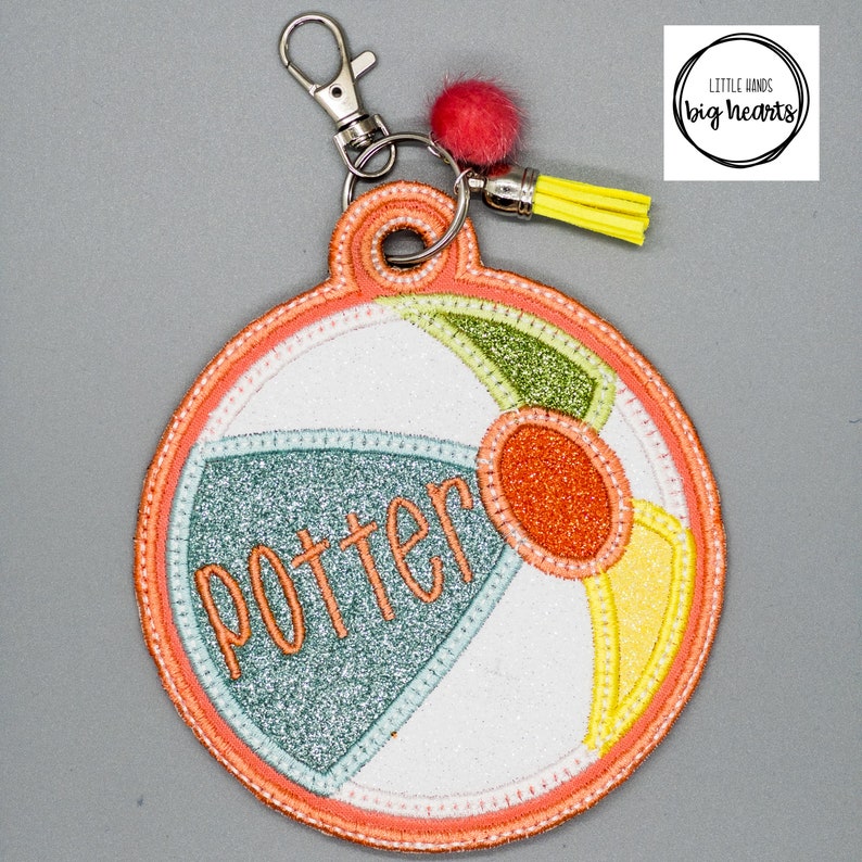 Beach Ball Name Tag for Beach Bag | Beach Accessories | Pool Bag Name ...