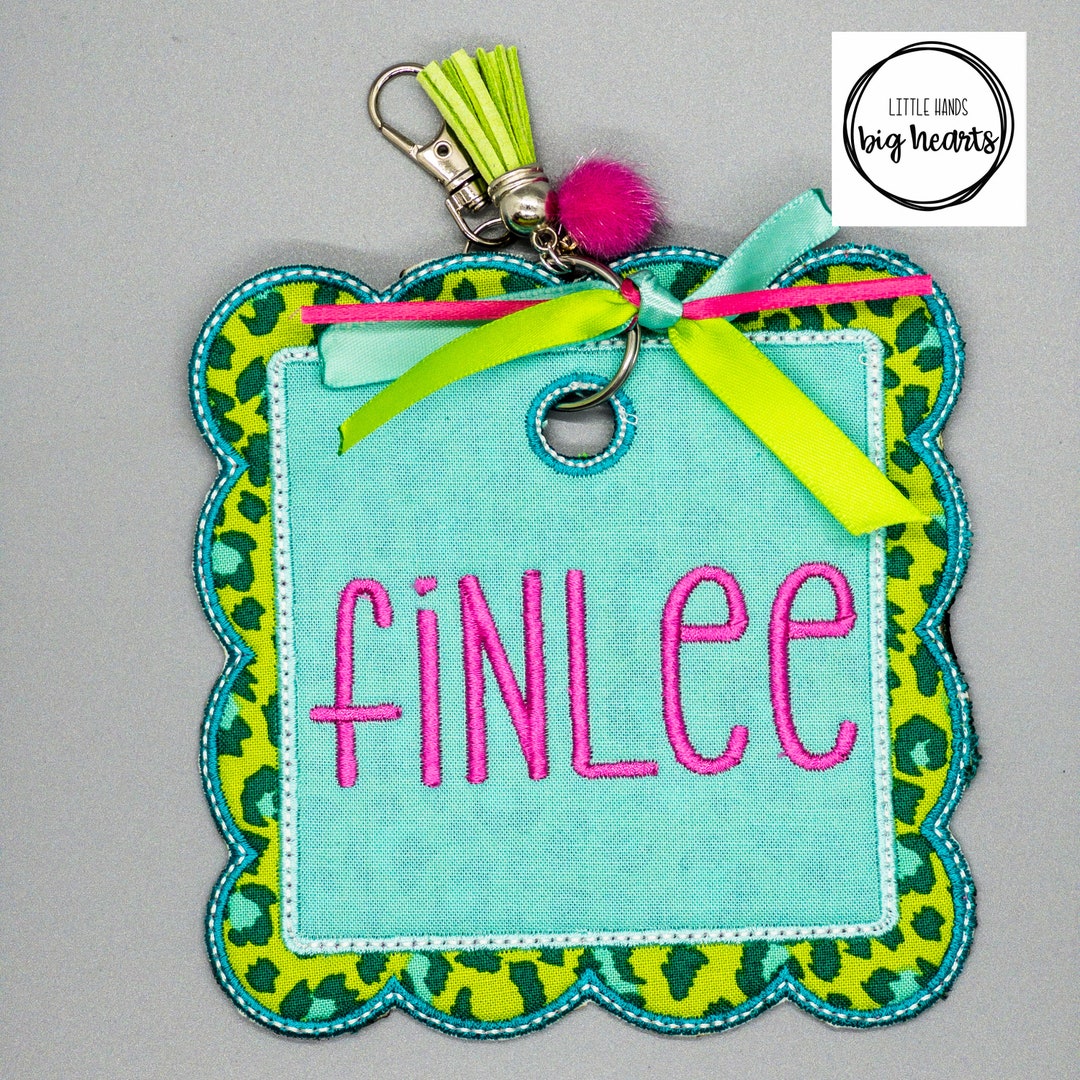 Scalloped Square Bag Tag | Back to School Supplies | Kids Lunch Box ...