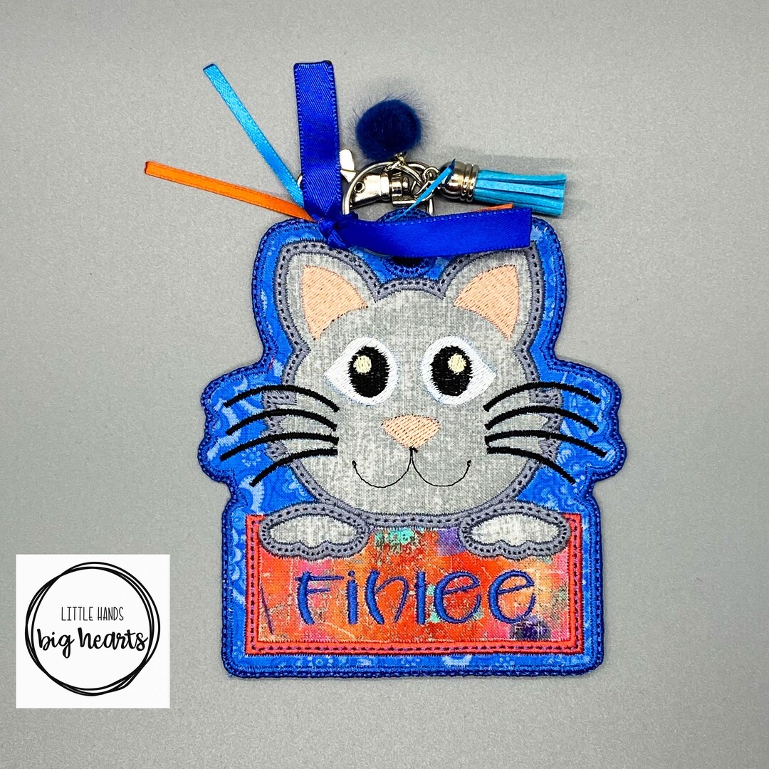 Peeping Cat Bag Tag | Back to School Supplies | Kids Lunch Box ...