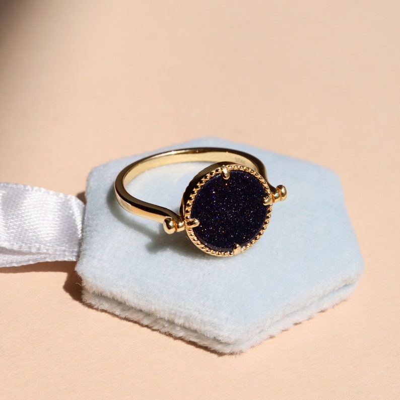 Reversible Ring Flip Ring Sagittarius Ring Blue Sandstone - Etsy