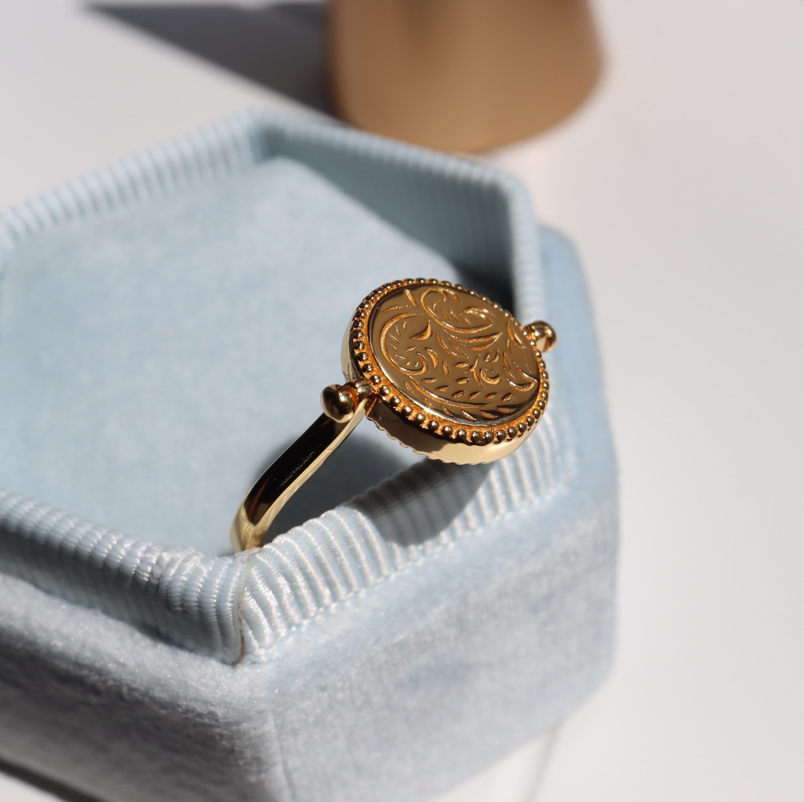 Reversible Ring Flip Ring Sagittarius Ring Blue Sandstone - Etsy