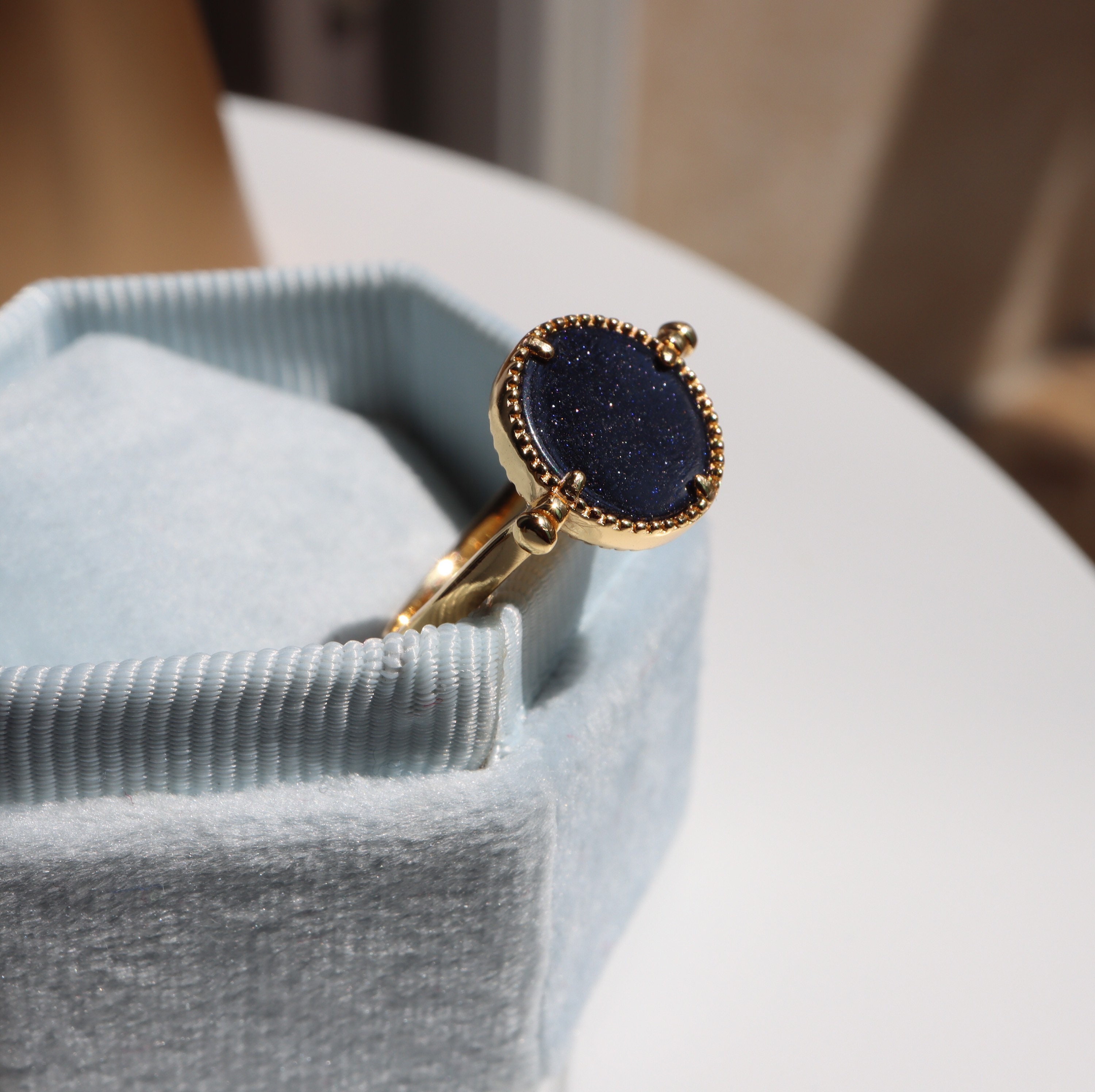 Reversible Ring Flip Ring Sagittarius Ring Blue Sandstone - Etsy