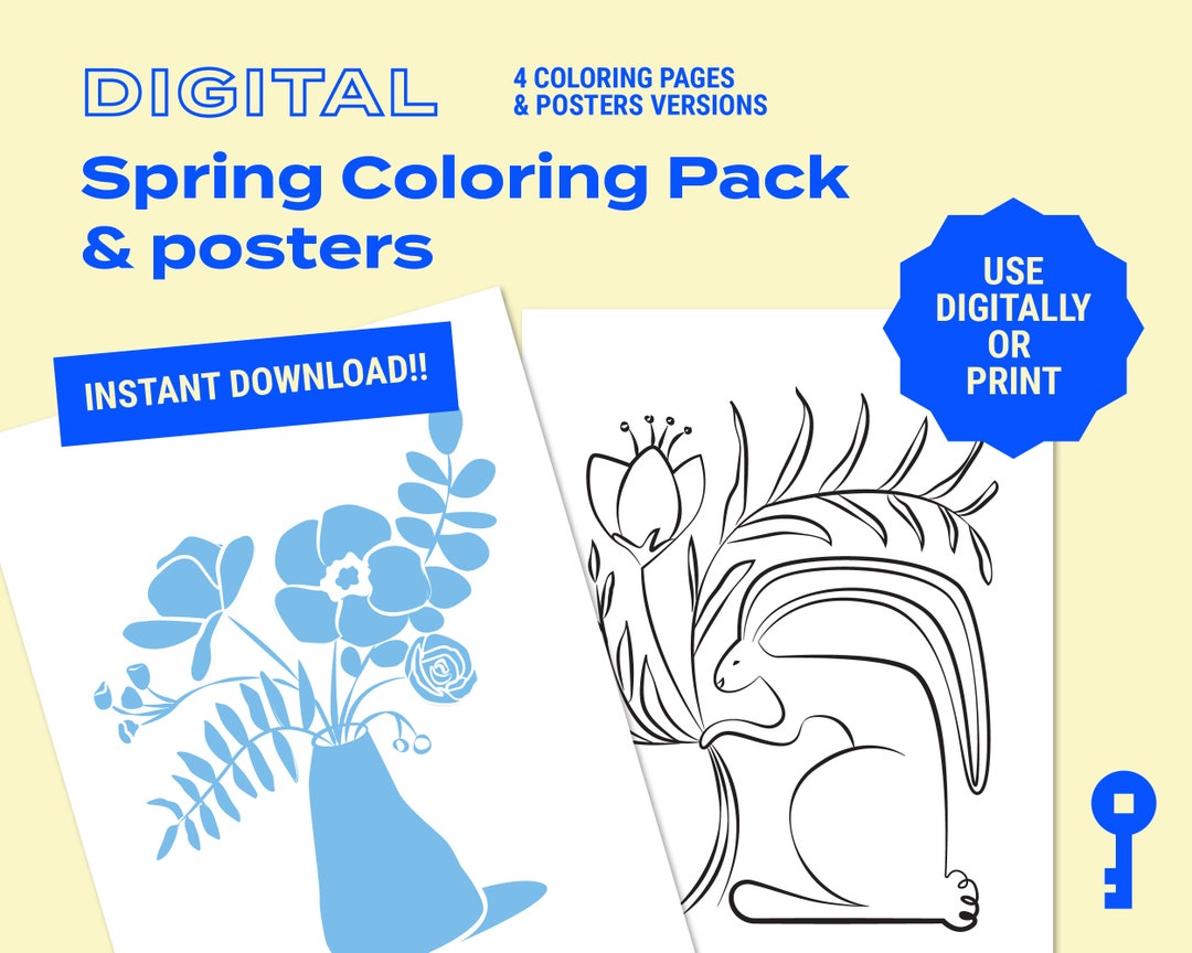 Spring Coloring Book Pages/ Digital/ Artist-made - Etsy