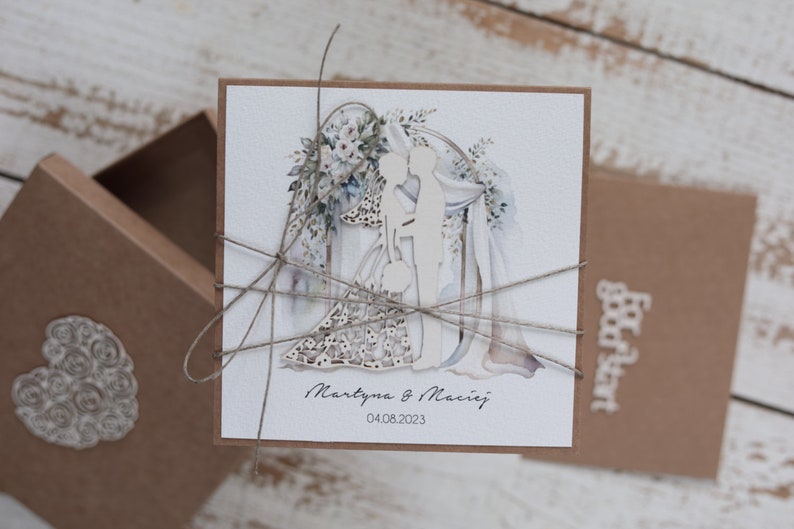 Original Unique Boho Wedding Card With Names - Etsy