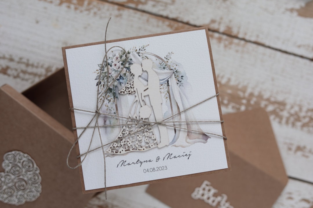 Original Unique Boho Wedding Card With Names - Etsy