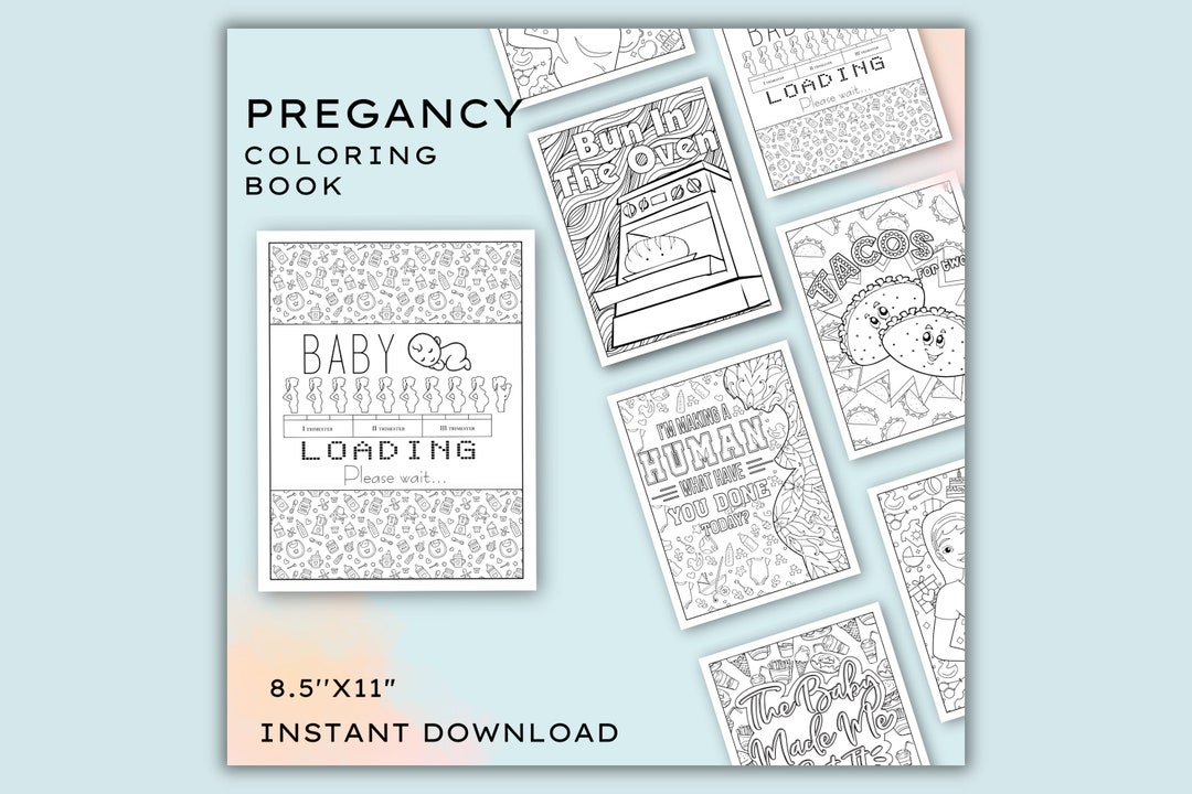 Pregnancy Coloring Pages | PDF Digital Download Printable | Coloring ...