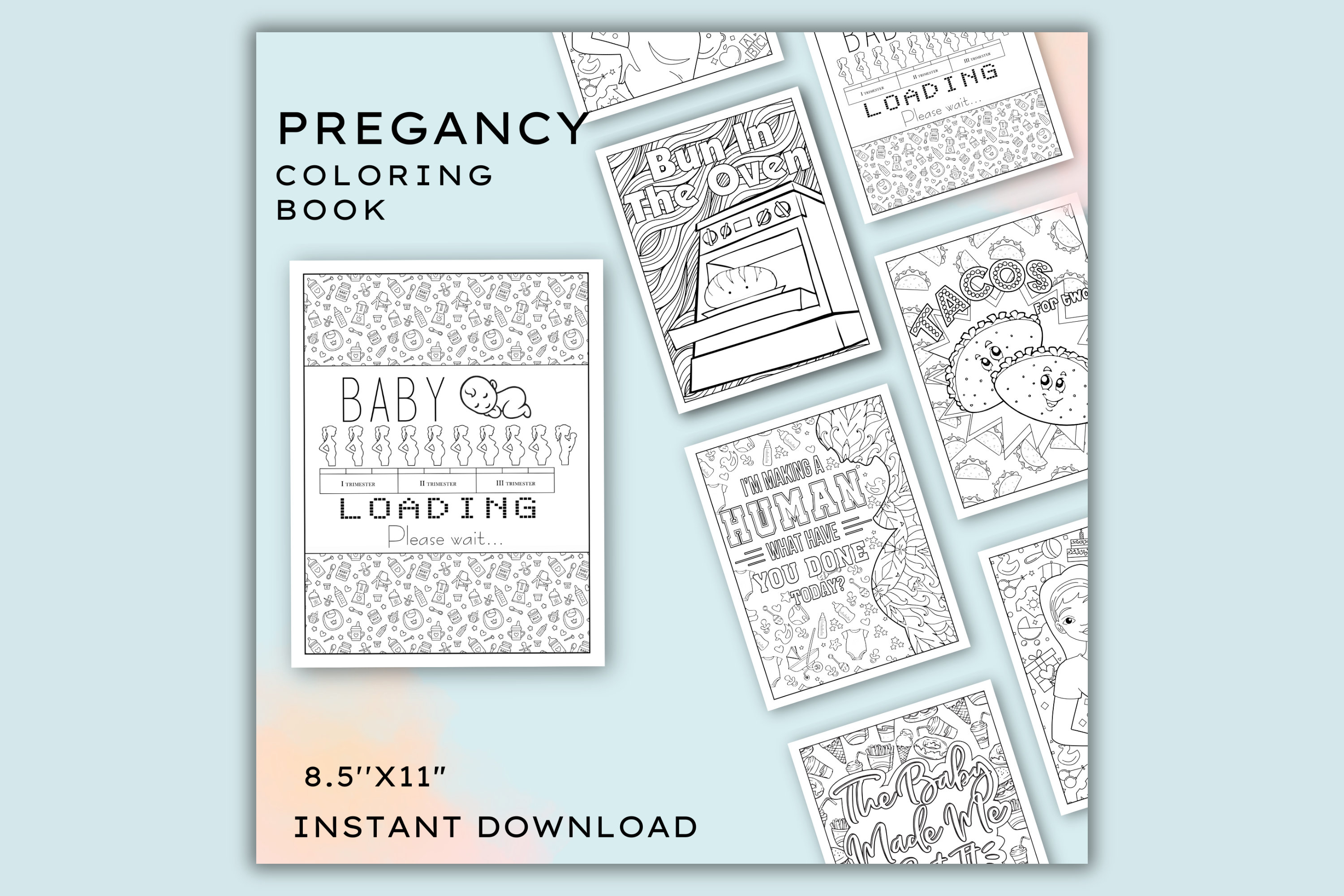 Pregnancy Coloring Pages | PDF Digital Download Printable | Coloring ...