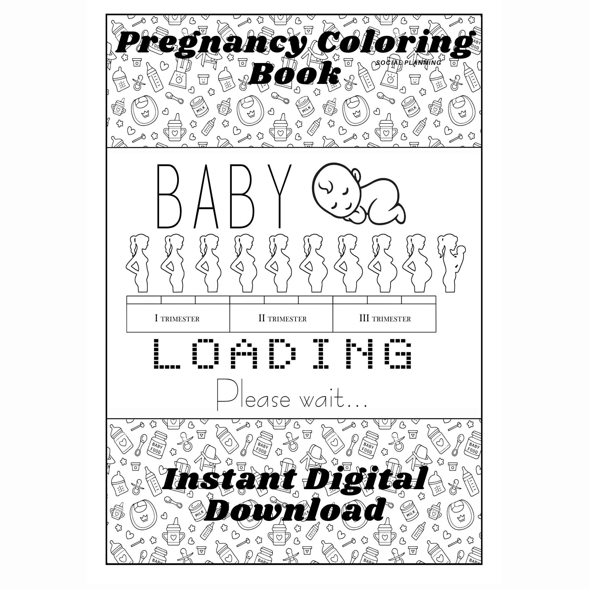 Pregnancy Coloring Pages | PDF Digital Download Printable | Coloring ...