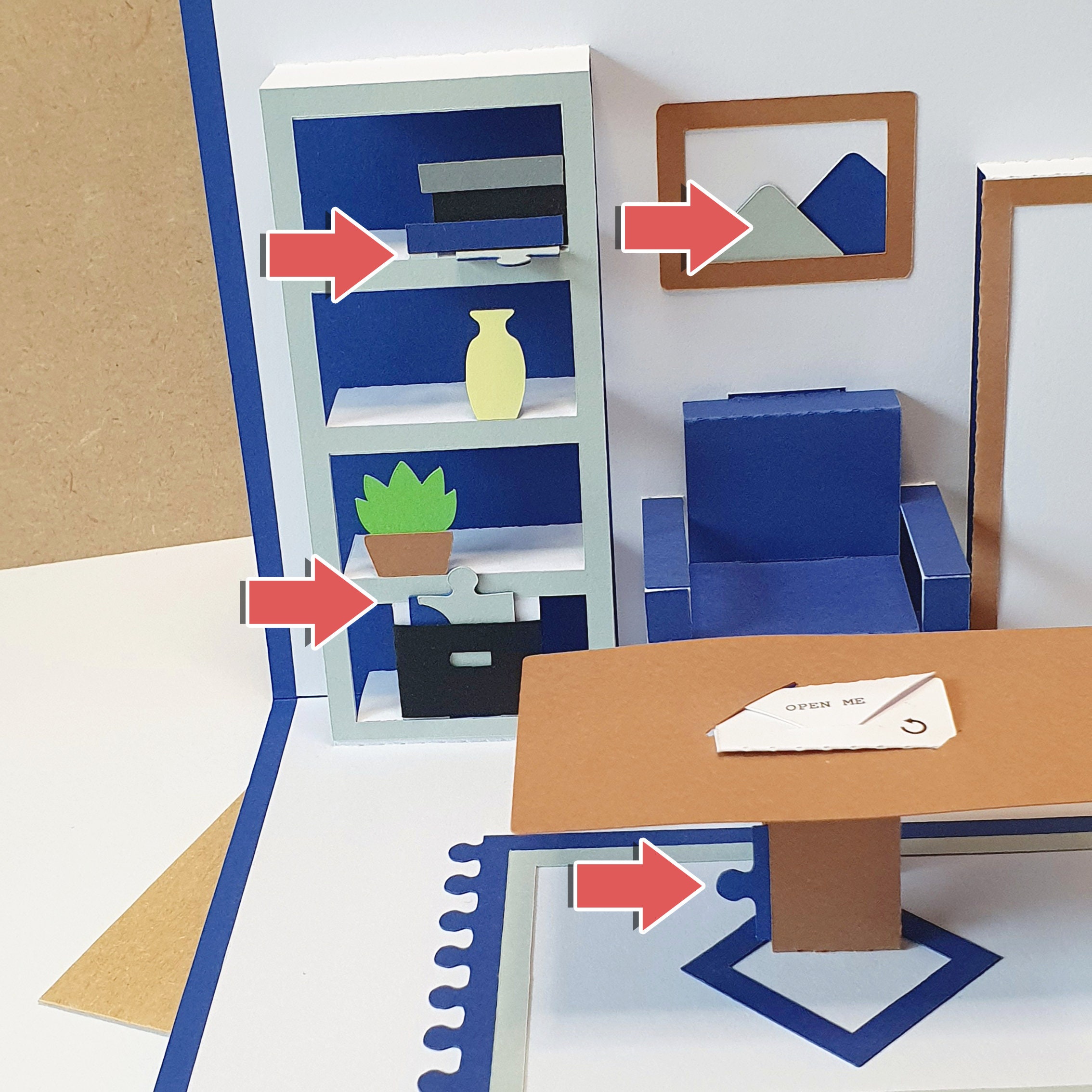 Escape Room Pop-up Greeting Card With Jigsaw Puzzle - Living Room - Etsy