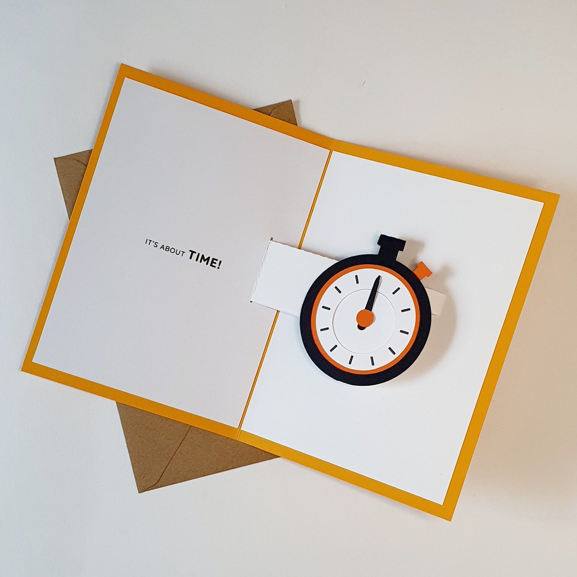 It's About Time Pop-up Card - Animated Stopwatch - Escape Room Inspired ...