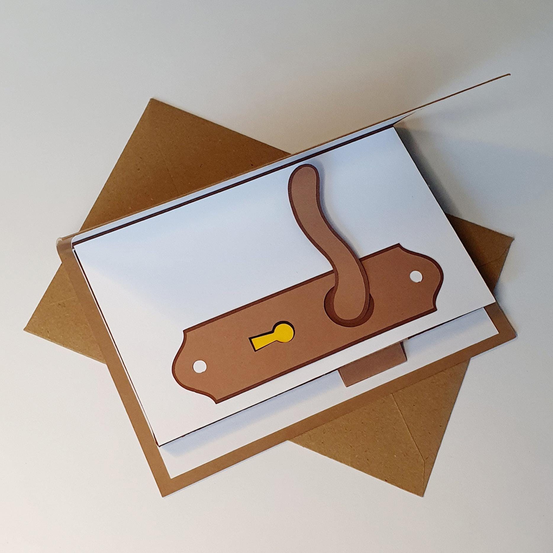 Door Handle Pop-up Card - Animated Escape Room Inspired Greeting Card ...