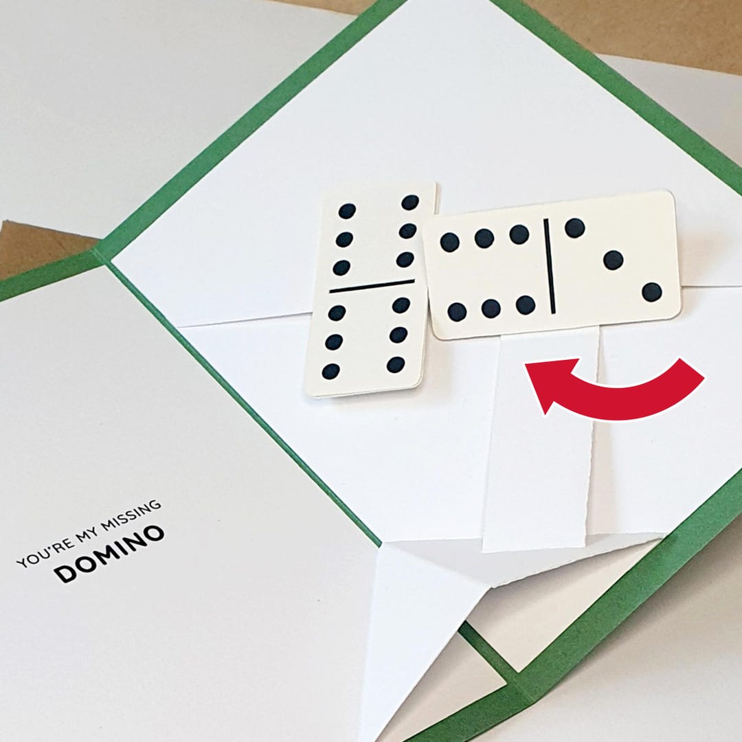 Domino Pop-up Card - Animated Domino Tile Greeting Card - Etsy