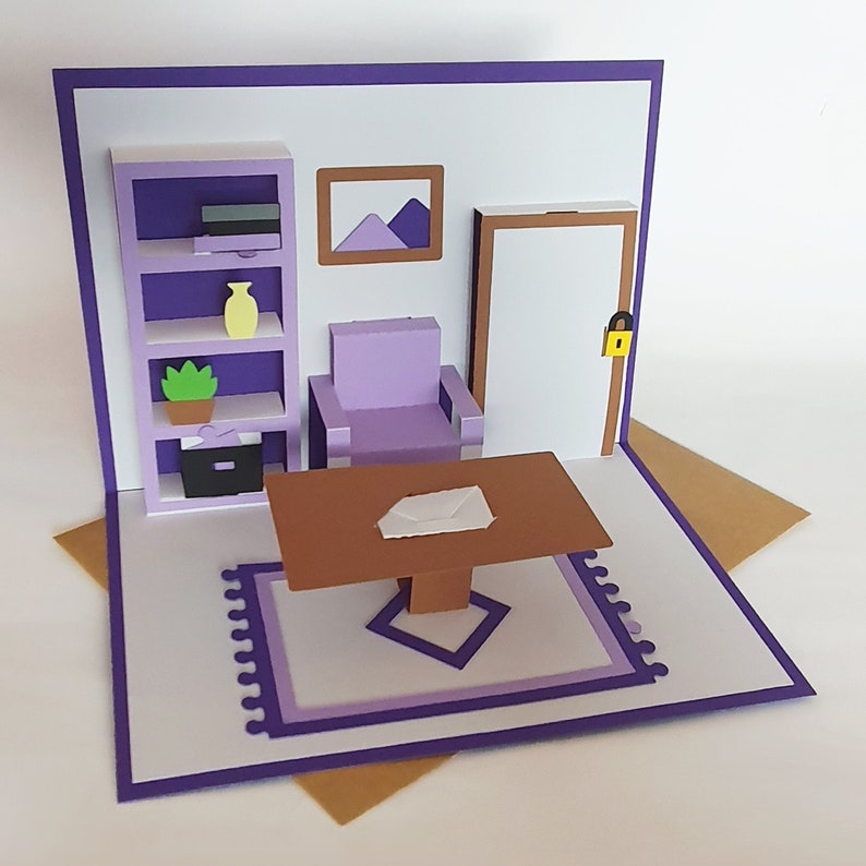 Escape Room Pop-up Greeting Card With Jigsaw Puzzle Living Room - Etsy