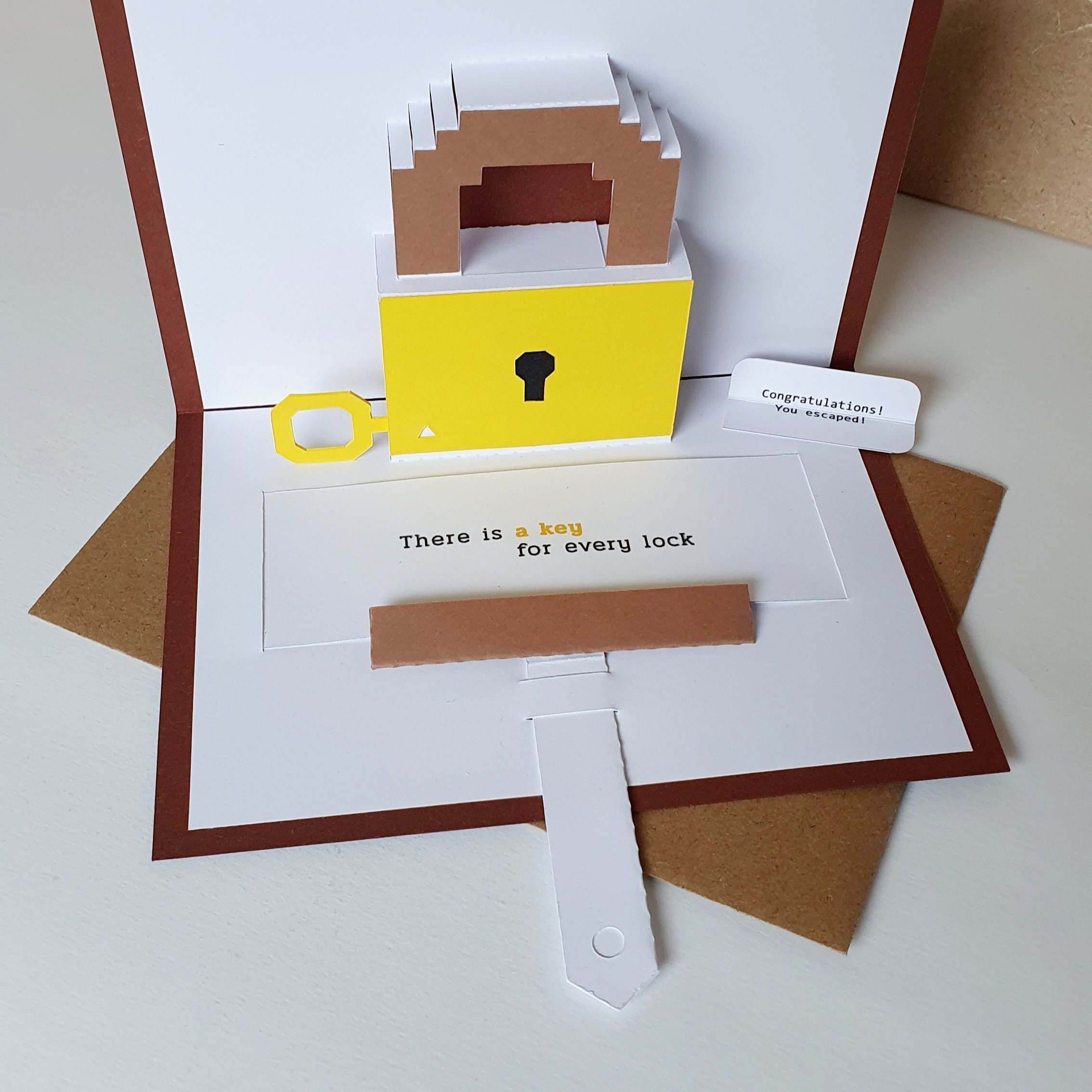 Escape Room A Key for Every Lock Pop-up Card - Interactive Greeting ...