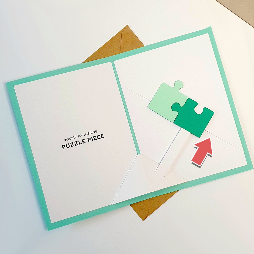 Puzzle Piece Pop-up Card Animated Jigsaw Puzzle Greeting Card - Etsy