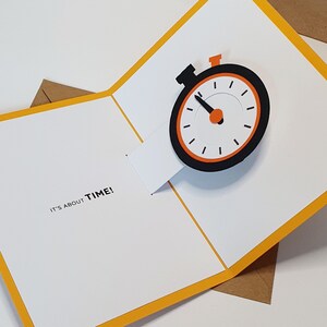 It's About Time Pop-up Card - Animated Stopwatch - Escape Room Inspired ...