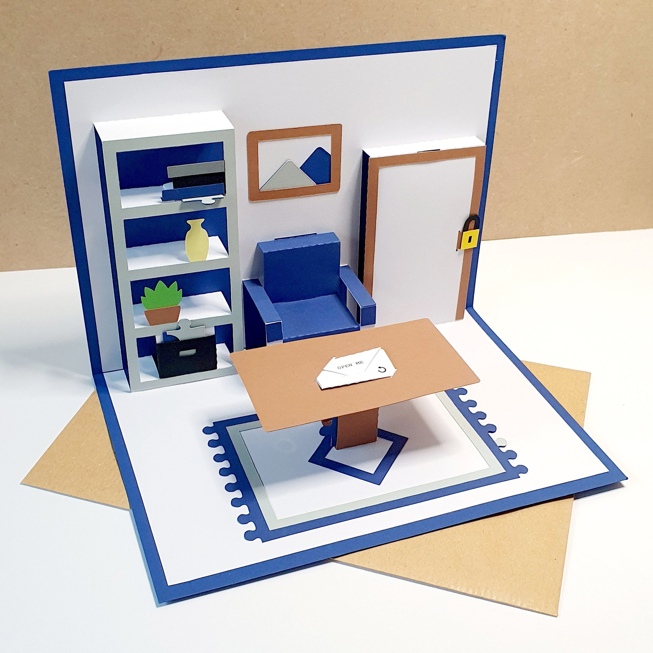 Escape Room Pop-up Greeting Card With Jigsaw Puzzle - Living Room - Etsy