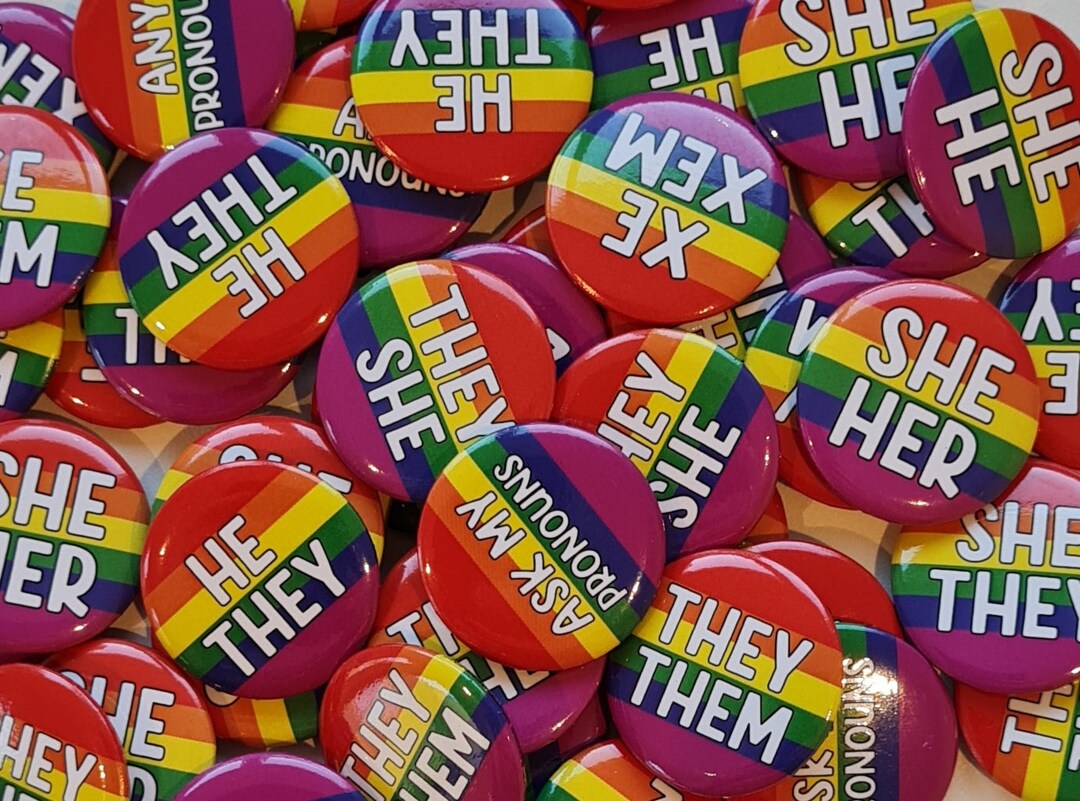Pronoun Pins in Bulk Packs. 25mm/1 Inch Diameter. - Etsy