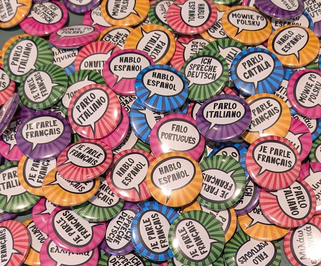 Bulk Language Pins Button Badges. I Speak. Yo Hablo Espanol. Asl Pin ...