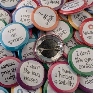 Bulk Neurodiversity and Disability Awareness Pin Badges. 31mm (1.25 ...