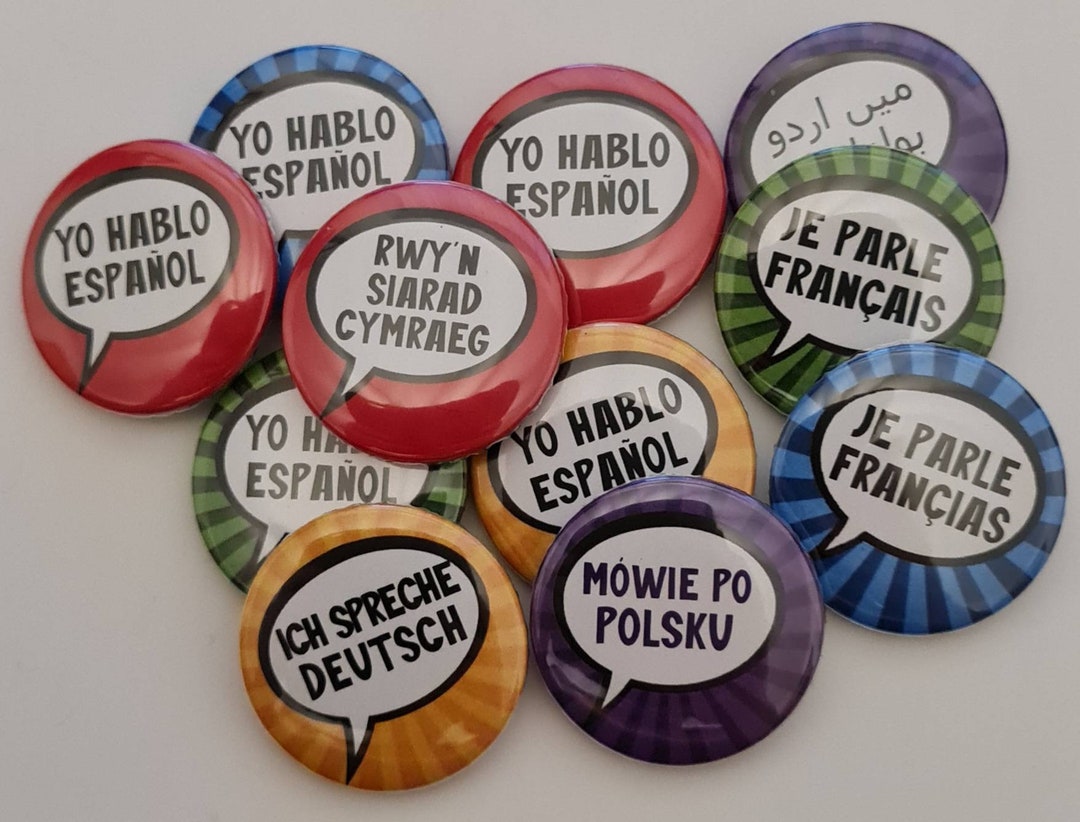 Bulk Language Pins Button Badges. I Speak. Yo Hablo Espanol. Asl Pin ...