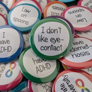 Bulk Neurodiversity and Disability Awareness Pin Badges. 31mm (1.25 ...