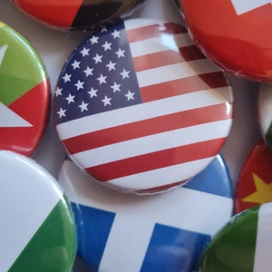 Bulk Pack of Flag Pin Badges. 32mm/1.25 Inch in Diameter. Your Choice ...