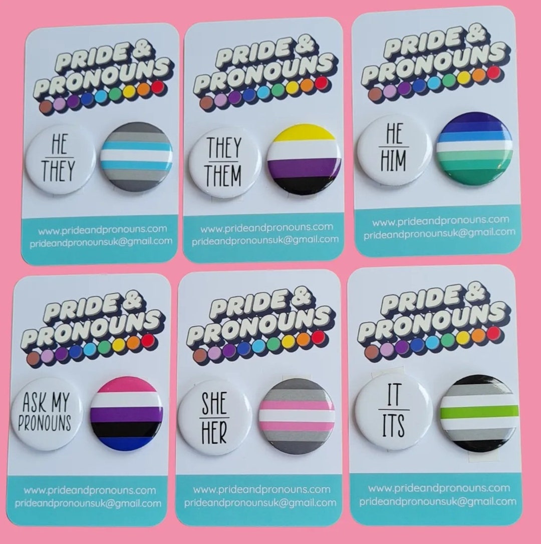 Pronoun Pin and Pride Pin Set. Non-binary Pride, Trans Pride, Lgbtq ...