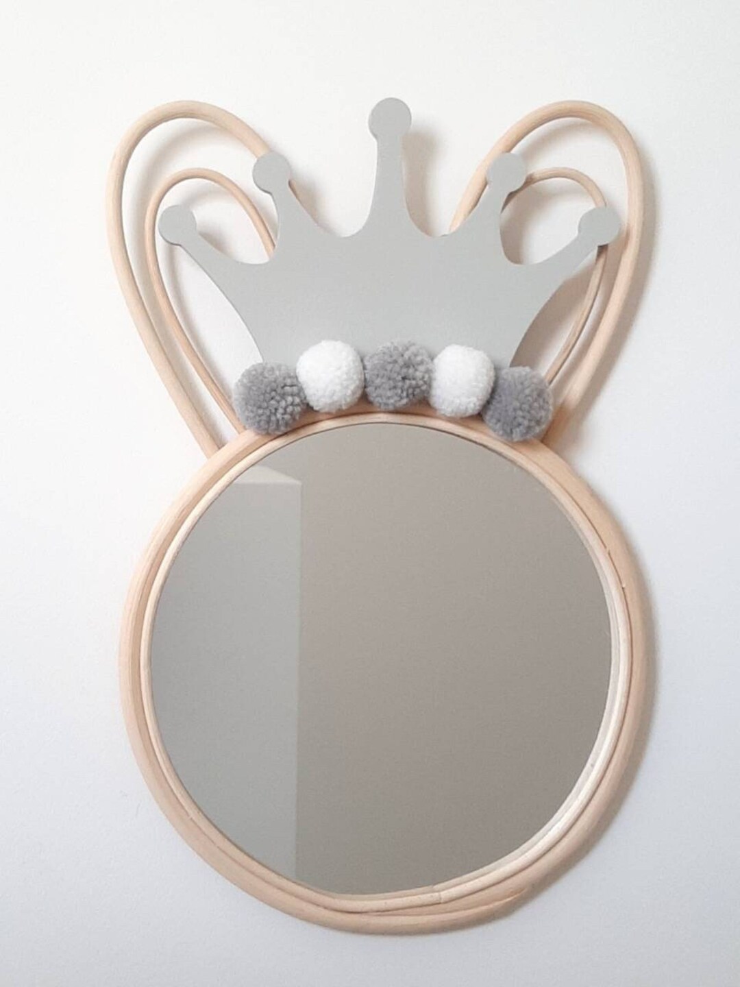 Rabbit-shaped Rattan Mirror for Decoration Baby Room - Etsy