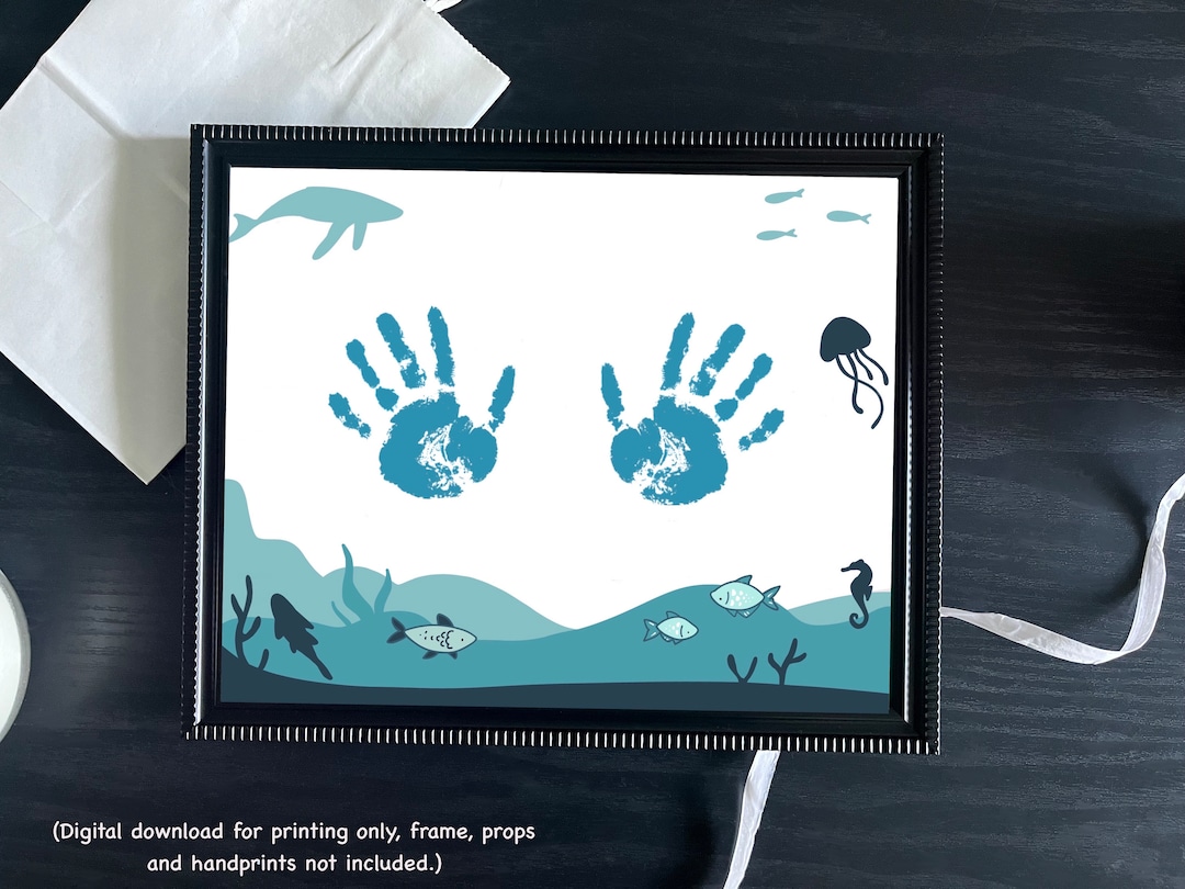 Add Your Child’s Handprints Template for Kids, Frame as a Gift or to ...