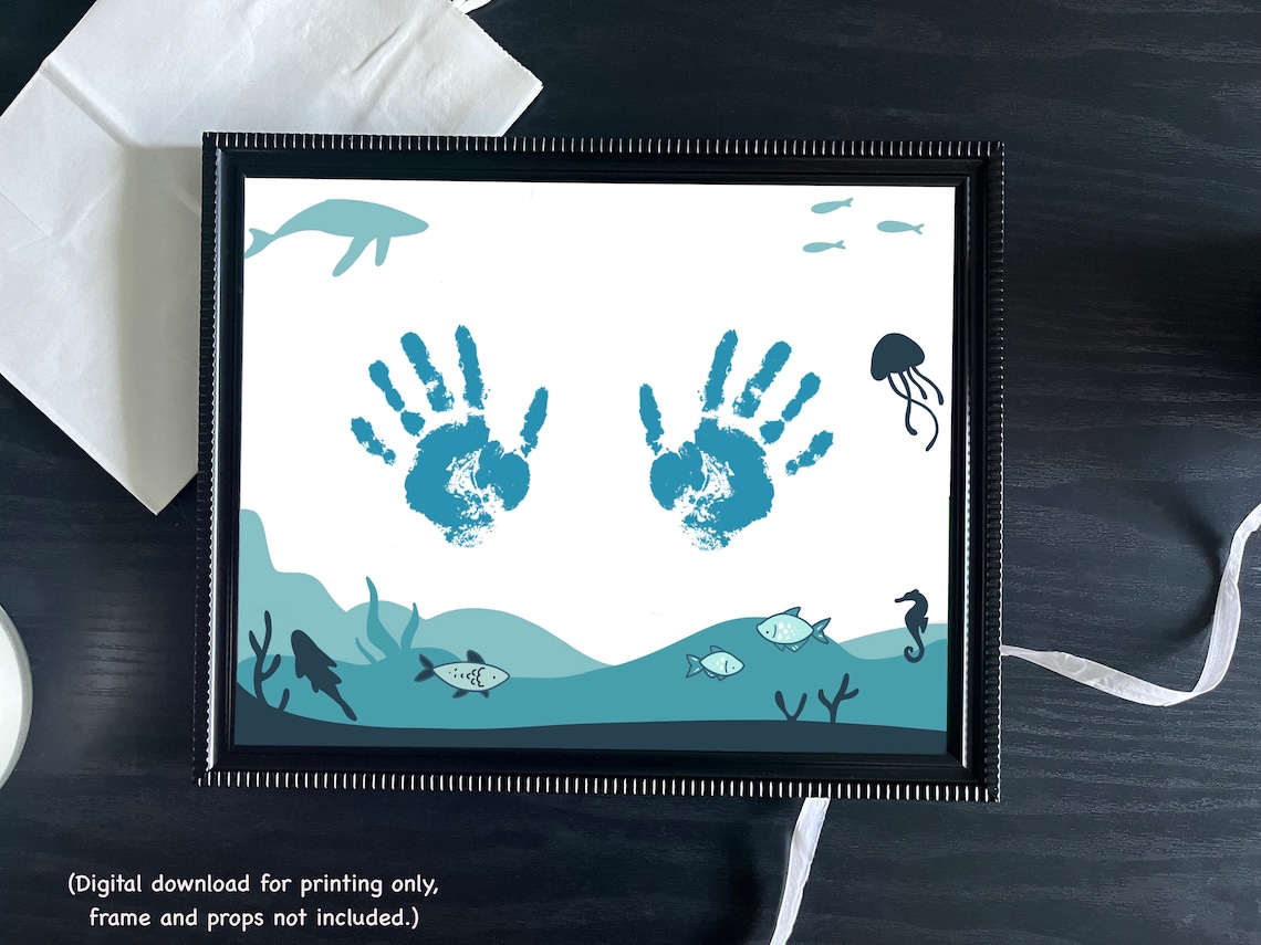 Add Your Own Handprints Template for Kids, Frame as a Gift or to ...