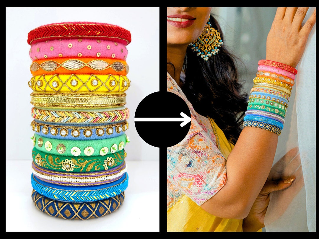 Customize Indian Bangles Set/indian Bangles/wedding Jewelry/colorful ...