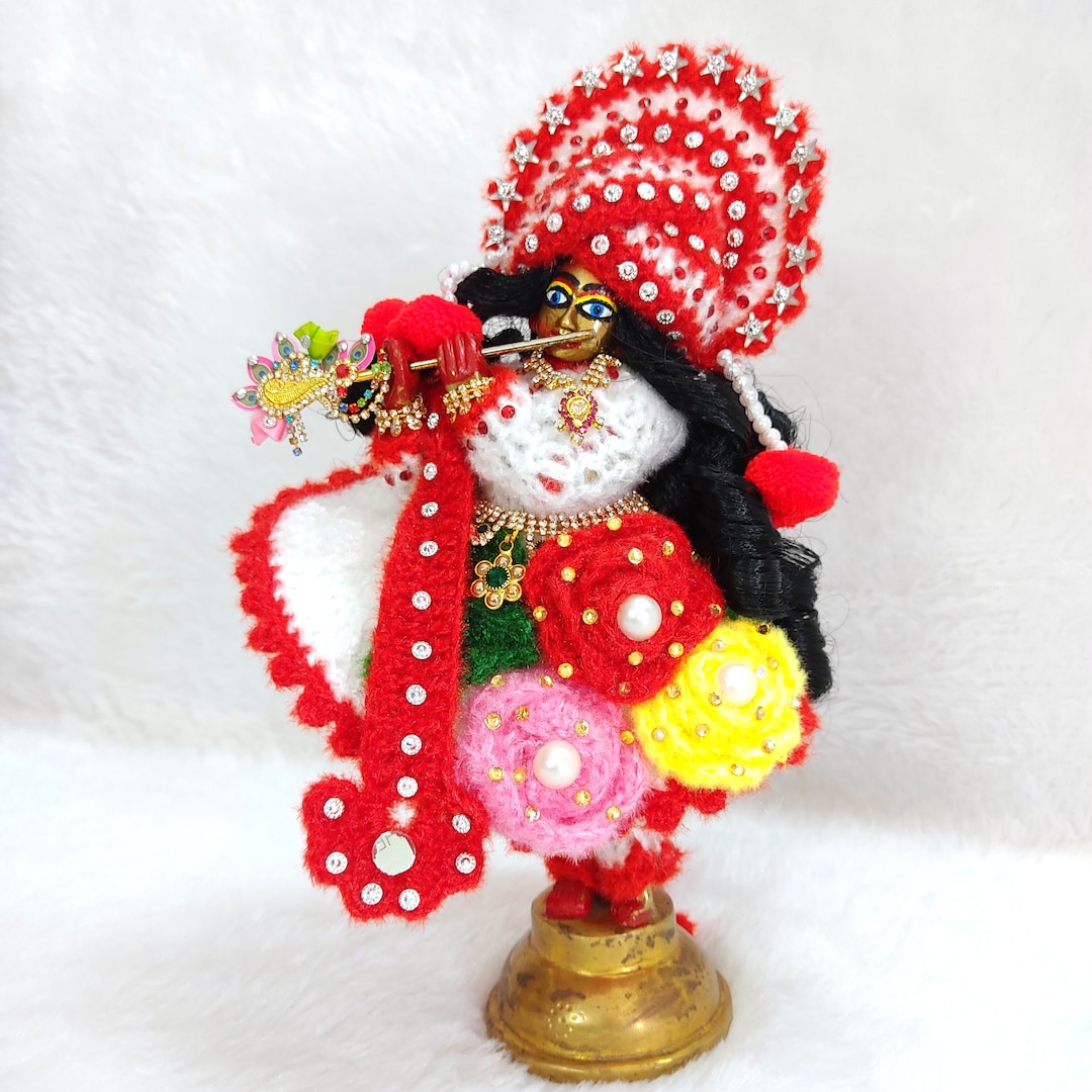 Krishna Floral Dress, Lord Krishna Multi Flower Dress, Standing Krishna ...