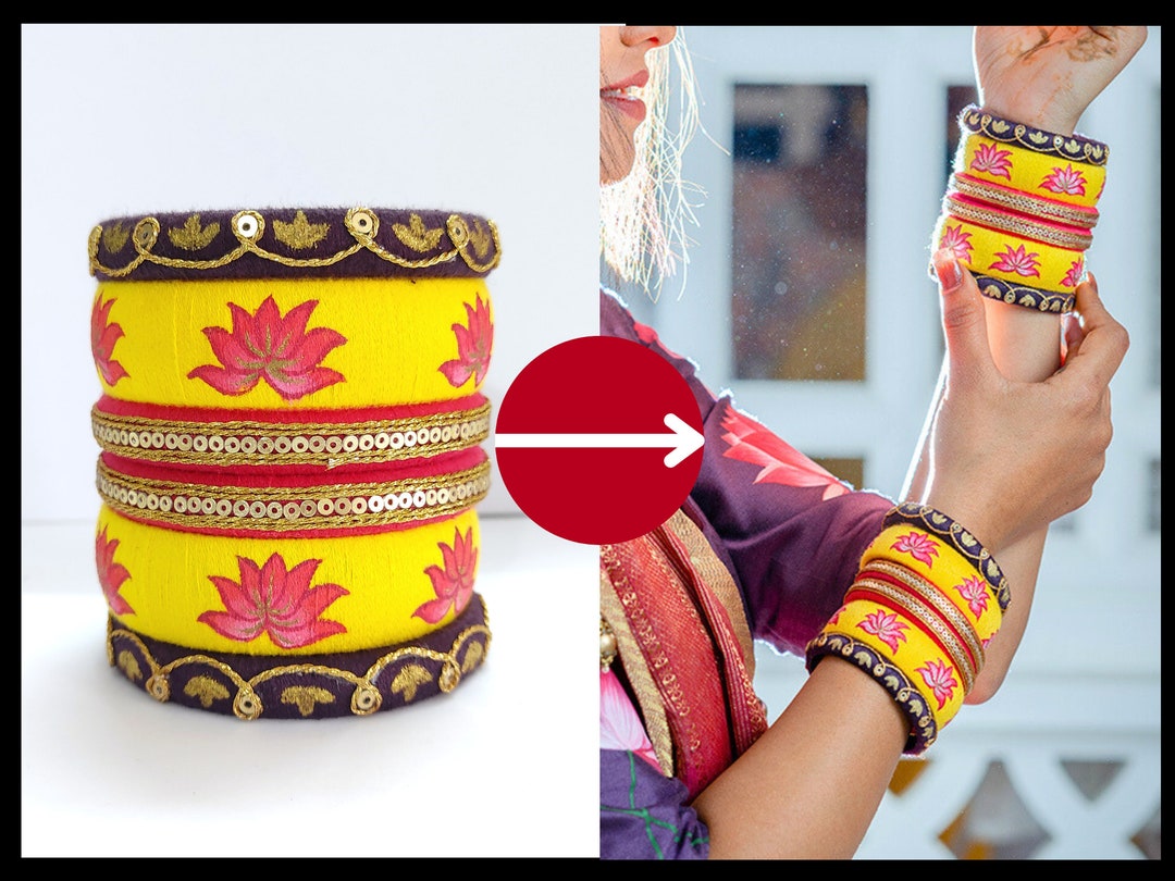 Lotus Flower Designer Bangles, Mini Bangles, Customized Bangles ...