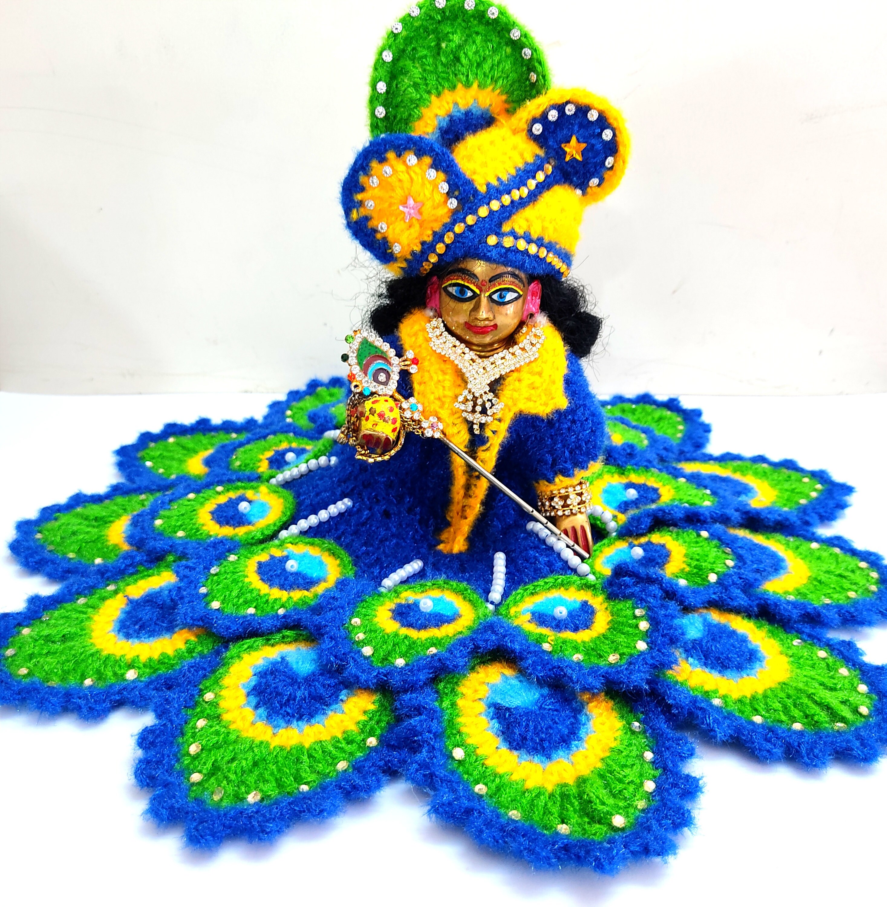 Peacock Feather Dress For Laddu Gopal Laddu Gopal Dress For Size 0 1 2