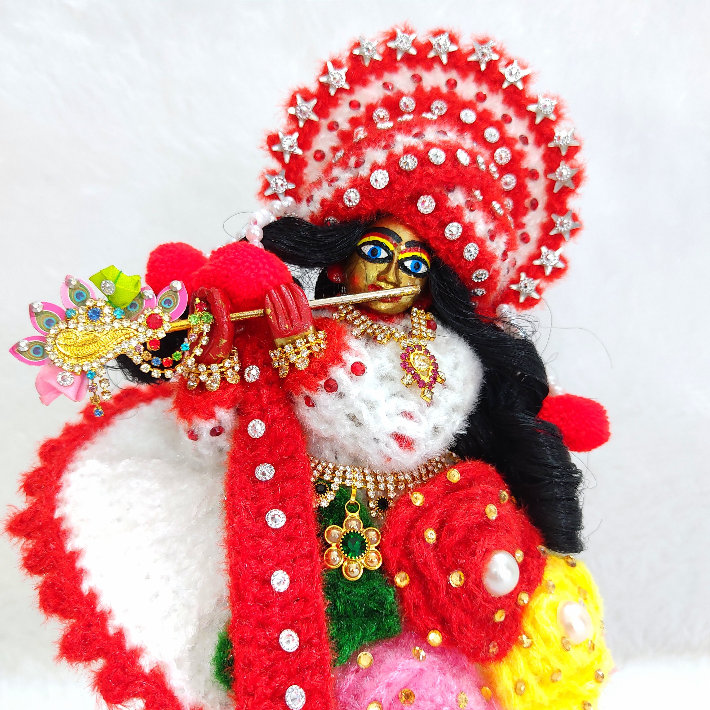 Krishna Floral Dress, Lord Krishna Multi Flower Dress, Standing Krishna ...