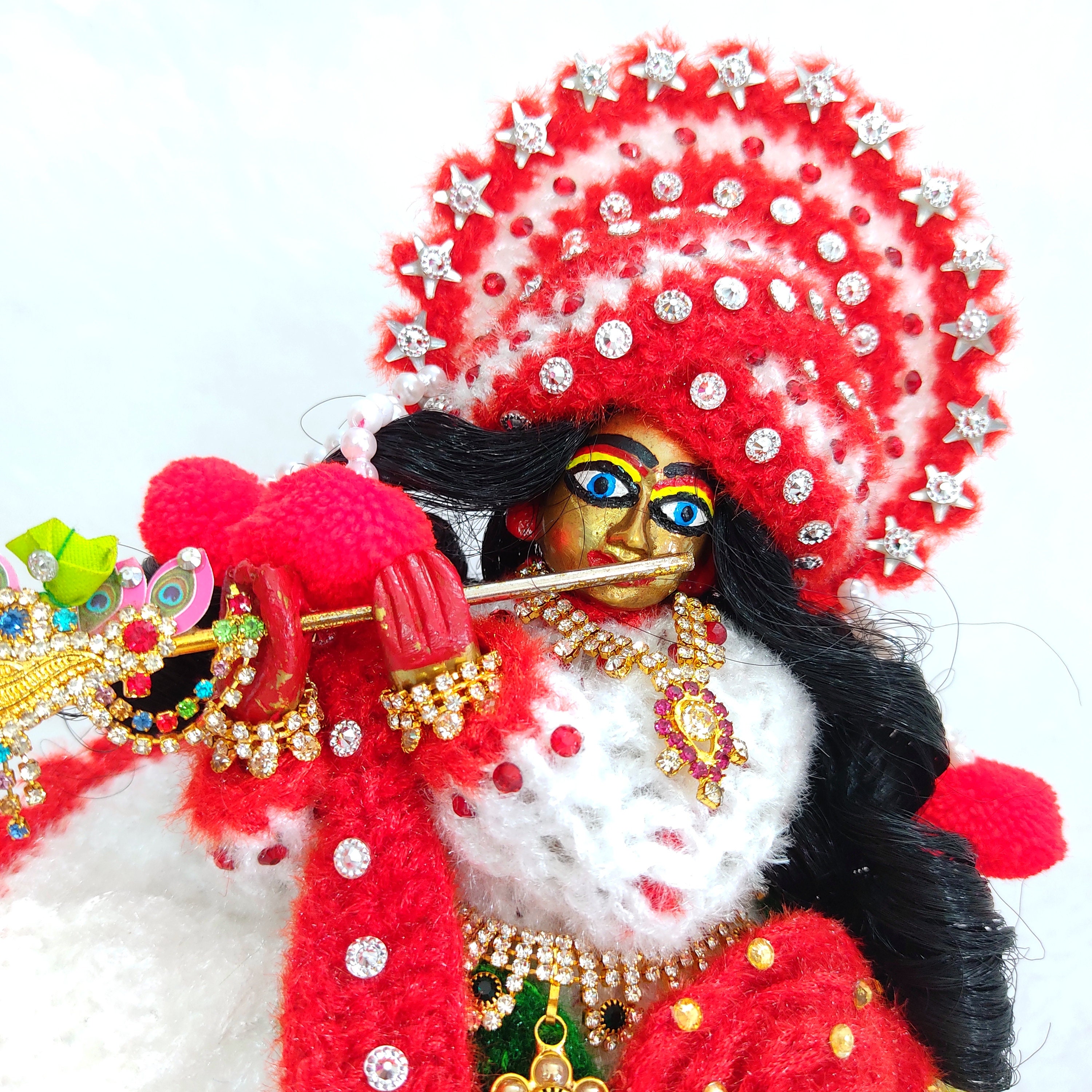 Krishna Floral Dress, Lord Krishna Multi Flower Dress, Standing Krishna ...