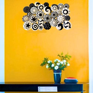 Black and Natural Sabai Handwoven Baskets, Wall Decor for Living Room ...