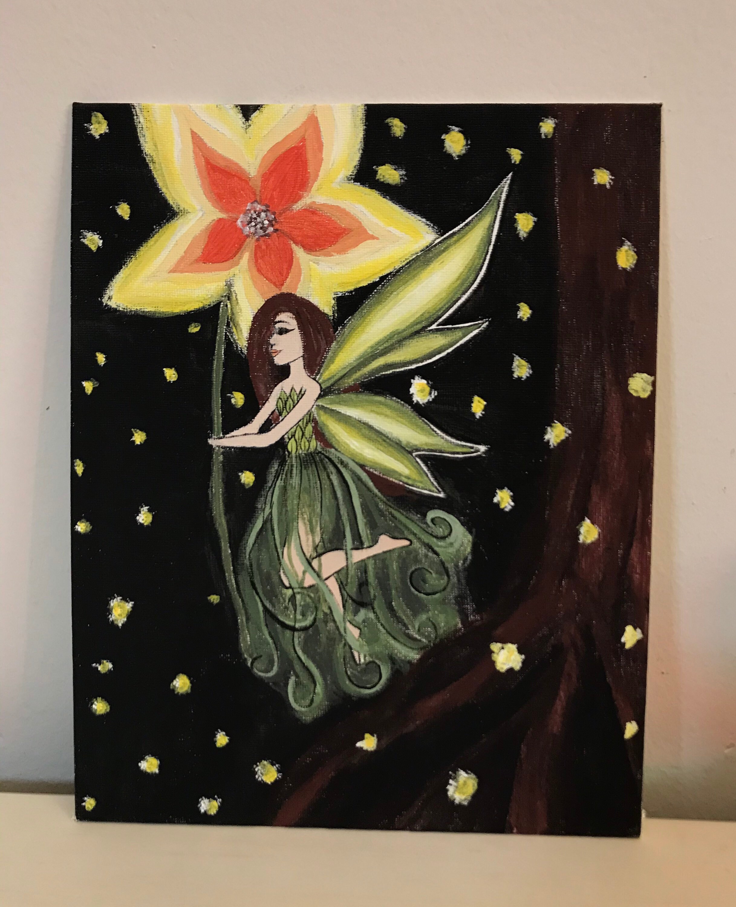 Pintura acrílica de hadas 8x10 hecha a mano - Etsy España