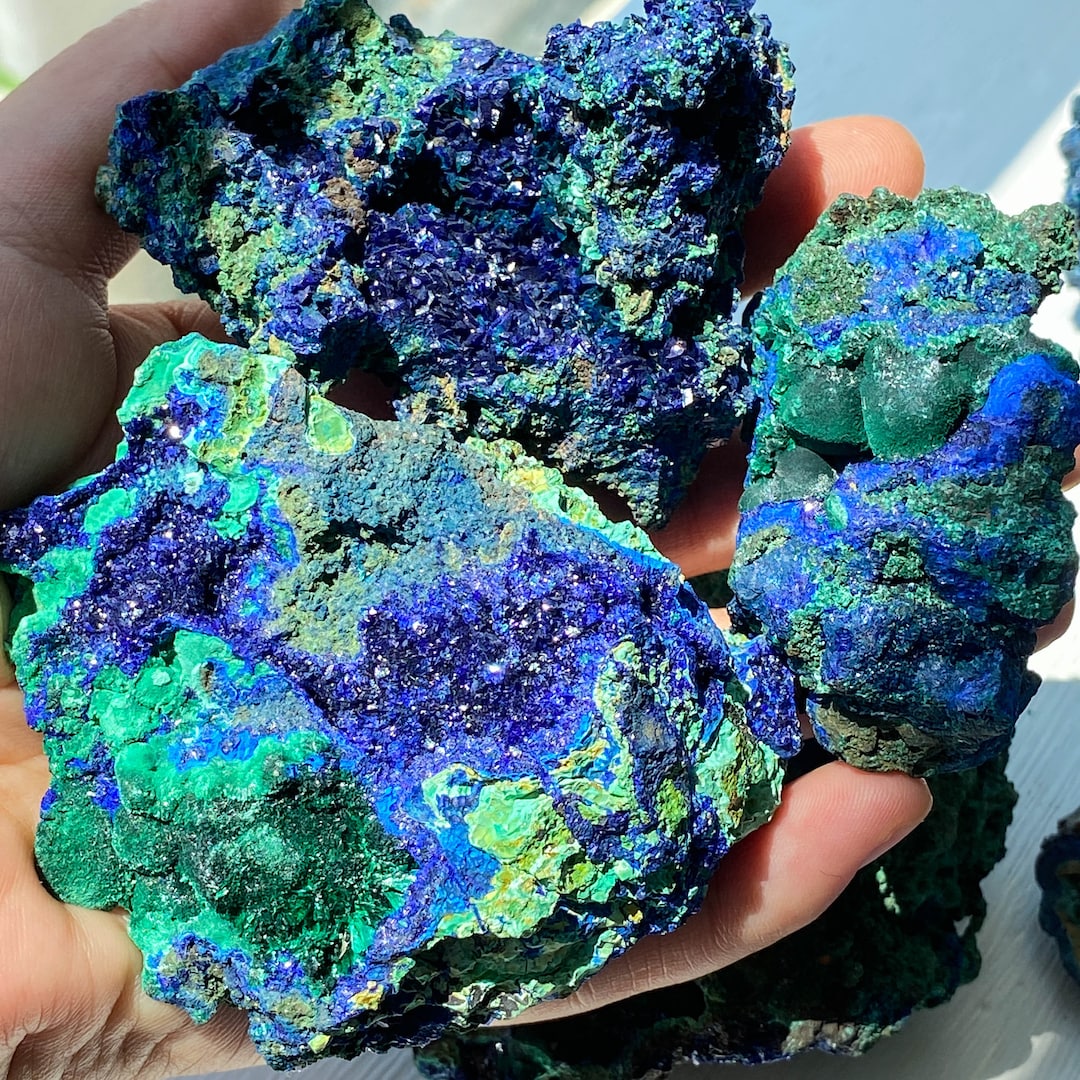 Azurite Crystal Cluster , Natural Azurite Specimen , Home Decoration ...