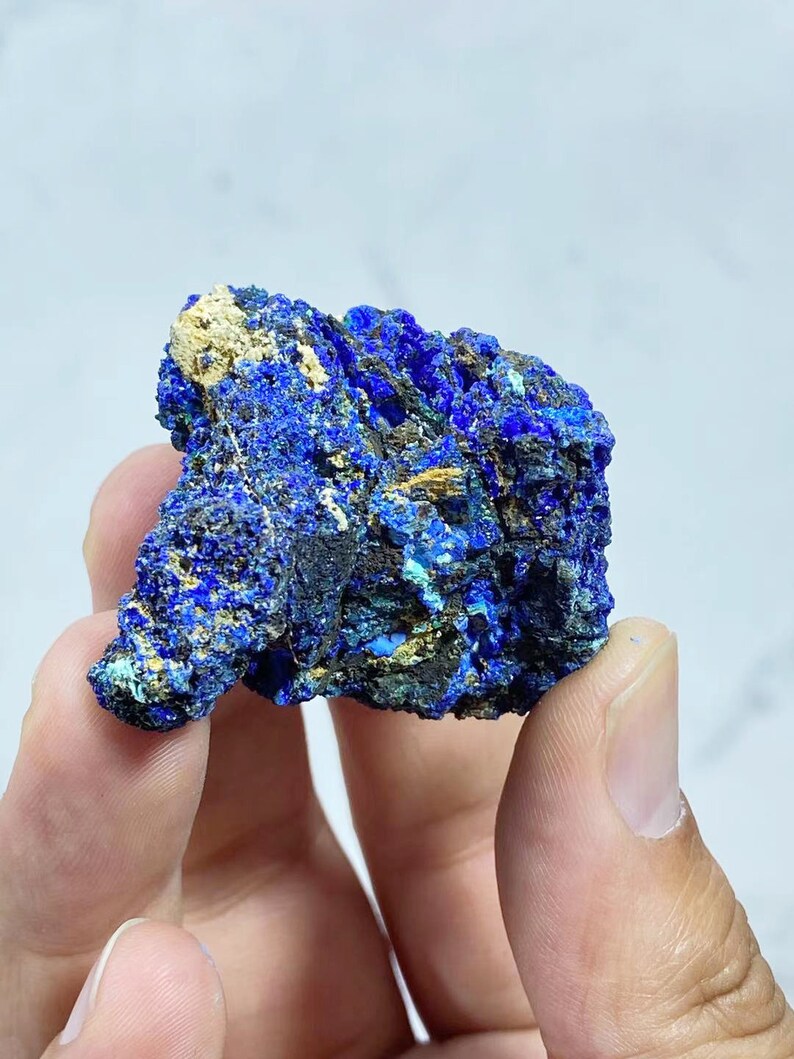 Azurite Crystal Cluster Natural Azurite Specimen Home - Etsy