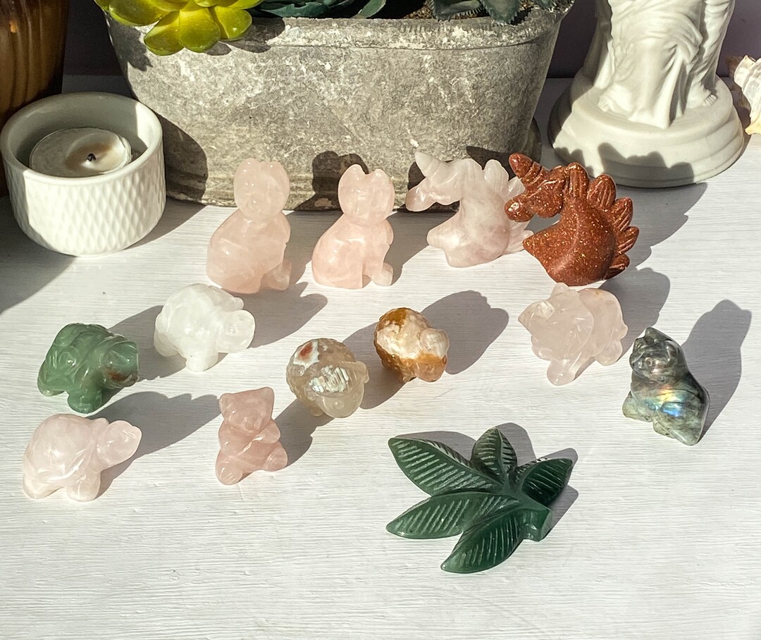 Quartz Cat , Crystal Carving , Crystal Animal , Healing Crystal Unicorn ...