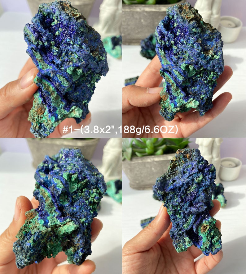 Azurite Crystal Cluster Natural Azurite Specimen Home - Etsy