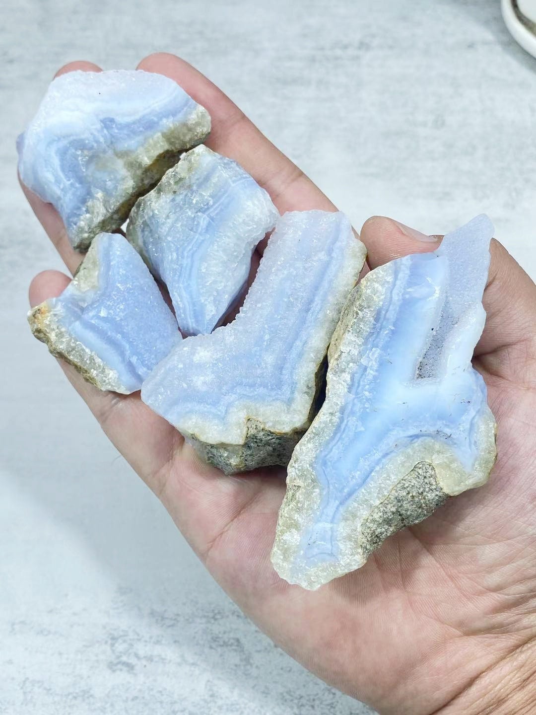 Raw Blue Lace Agate Chunks , Natural Blue Lace Agate , Crystal Gift ...