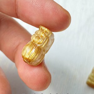 Titanium Rutile Pixiu , Natural Golden Rutilated Quartz Crystal Pixiu ...